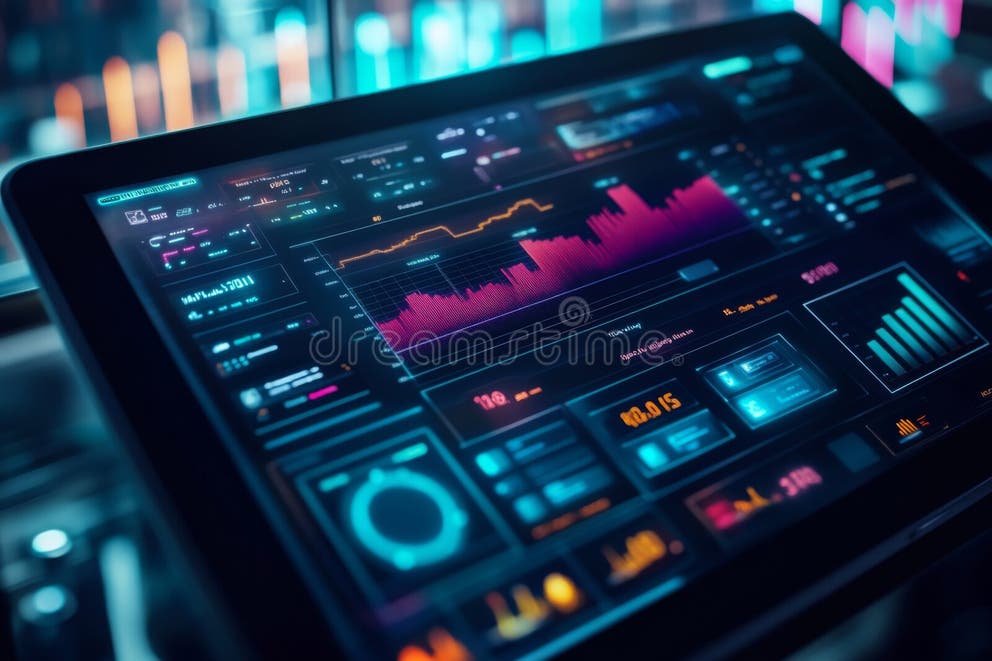 Futuristic Digital Banking Interface Stock Illustration - Illustration ...