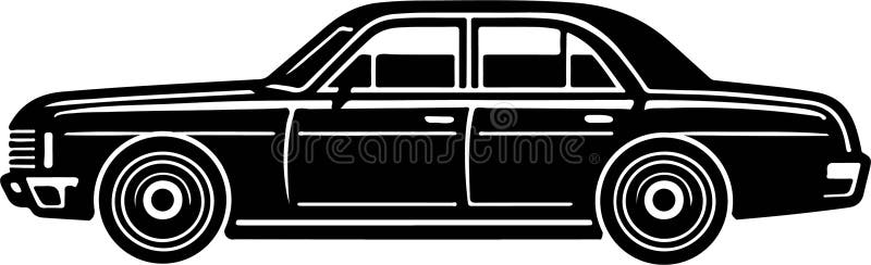 The Image Features a Sleek Vector Silhouette of a Car Stock Vector ...