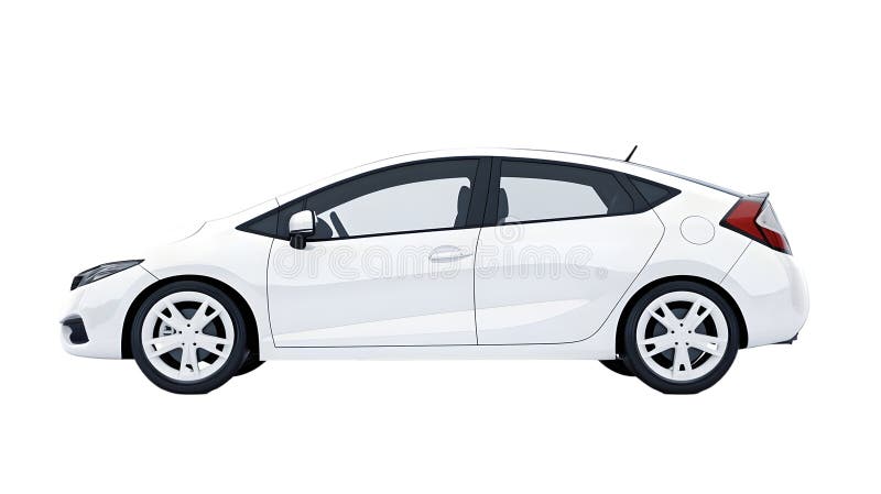 White Compact Car on a Clean Background Ideal for Automotive ...
