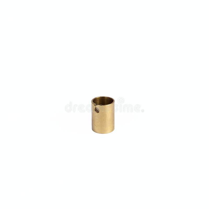 Small Brass Cylinder Object with Clip on Blue Surface Transparent ...