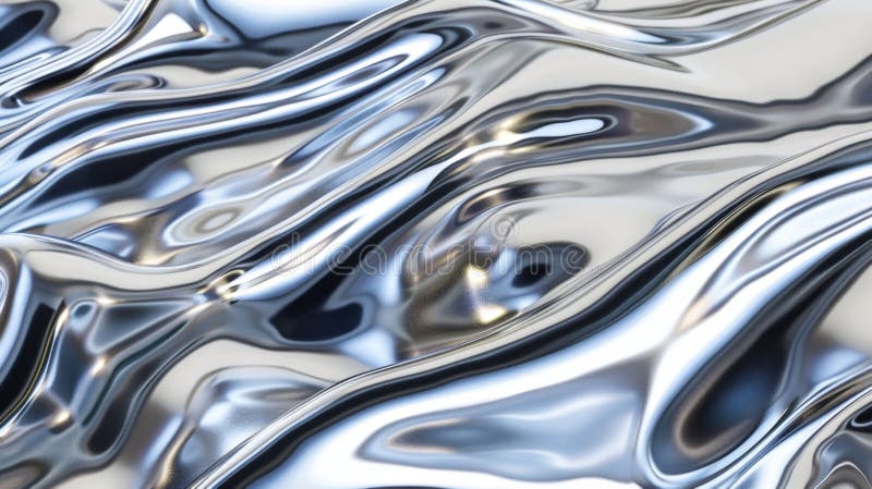 Abstract Liquid Metal Texture, Generative AI Stock Illustration ...