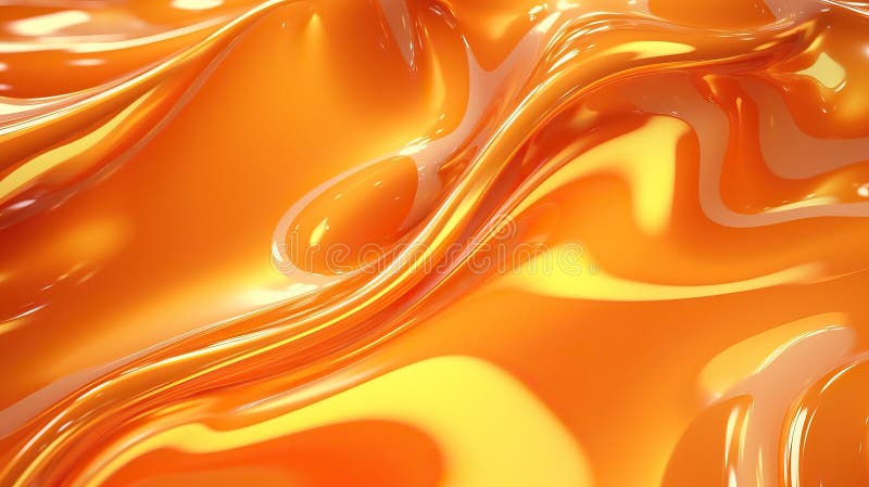 Vibrant Orange Abstract Liquid Waves Stock Illustration - Illustration ...