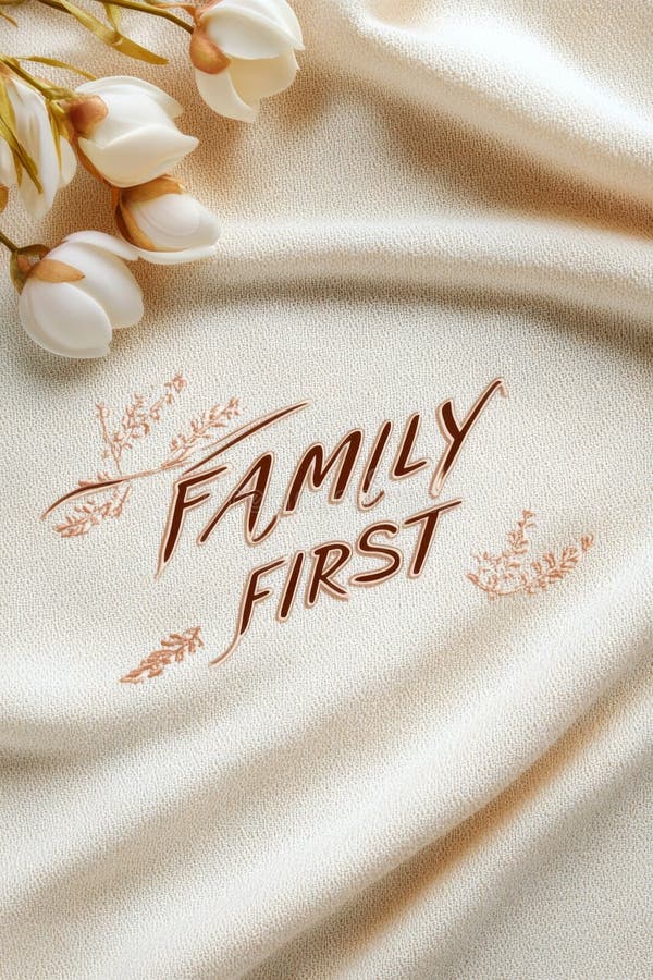 Elegant Family First Linen Design Stock Illustration - Illustration of ...