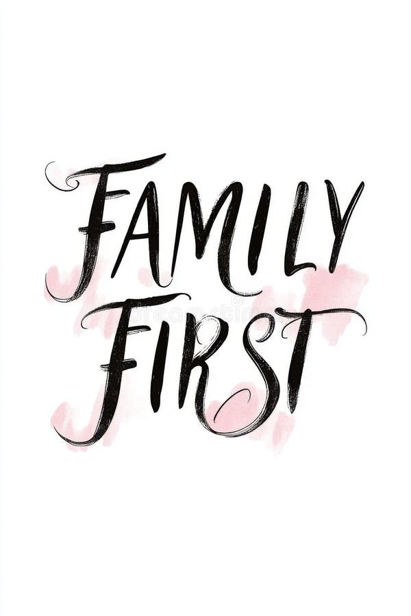 Elegant Family First Linen Design Stock Illustration - Illustration of ...