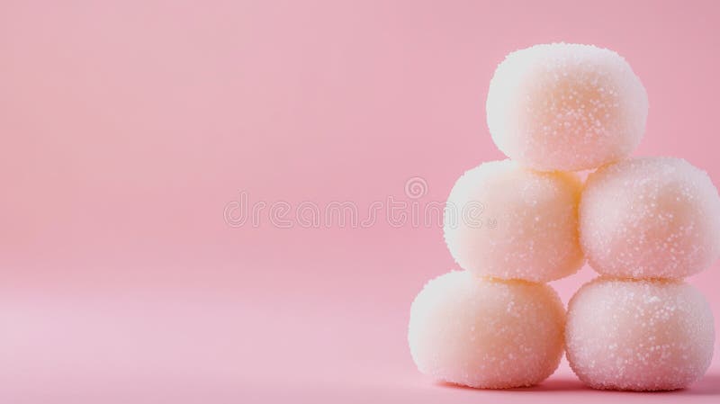 Soft Mochi on a Light Pink Background Stock Photo - Image of asian ...