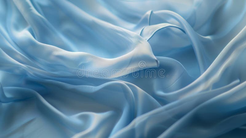 Luxurious Light Blue Silk Fabric Close-Up Generative Ai Stock ...