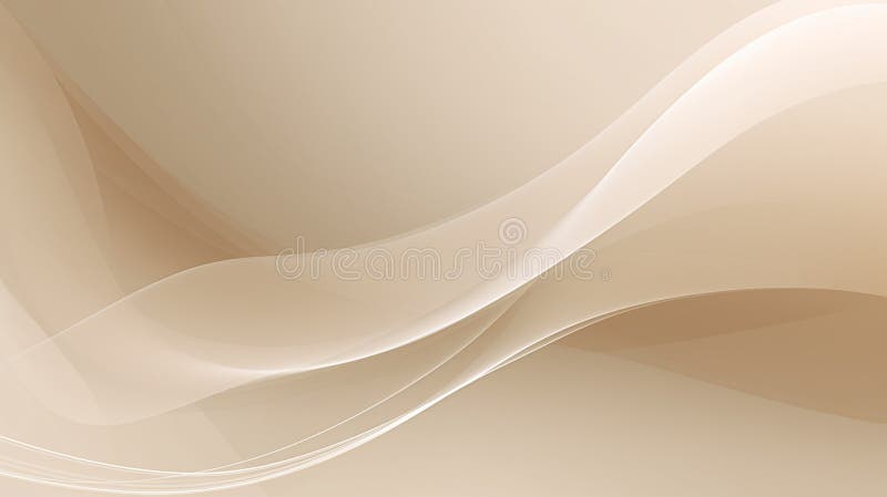 Serenity in Motion: Tan Wave Abstract for Slides Stock Illustration ...