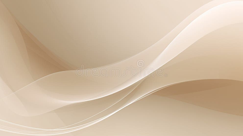 Serenity in Motion: Tan Wave Abstract for Slides Stock Illustration ...