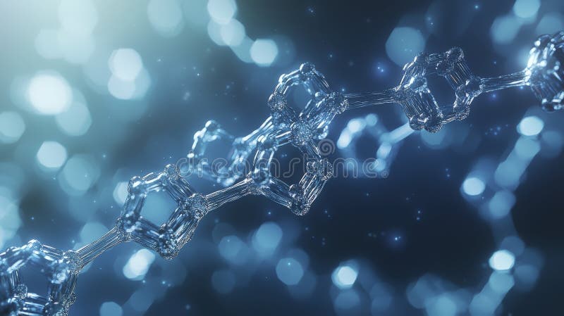 Sophisticated Molecular Chain with Bright Highlights Stock Illustration ...