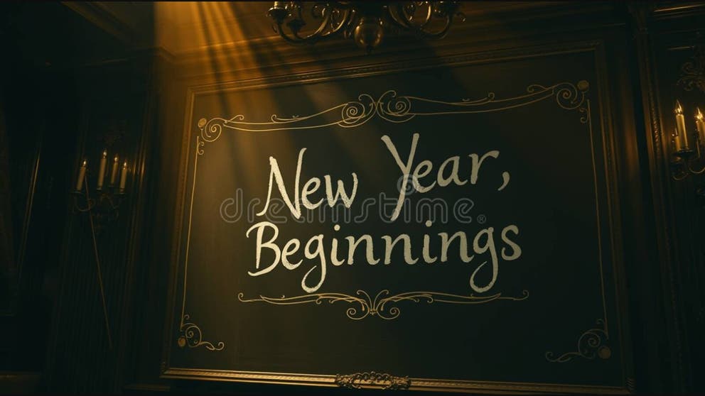 Elegant New Year, New Beginnings Sign Generated Stock Illustration ...