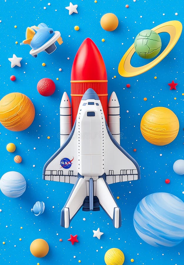 The Image Features a Spaceship Launch into Outer Space, Including the ...