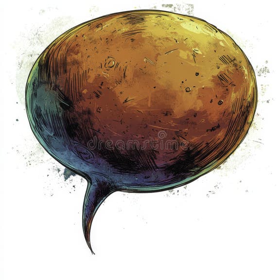 Textured Speech Bubble, Grunge Style, Orange and Blue Gradient ...