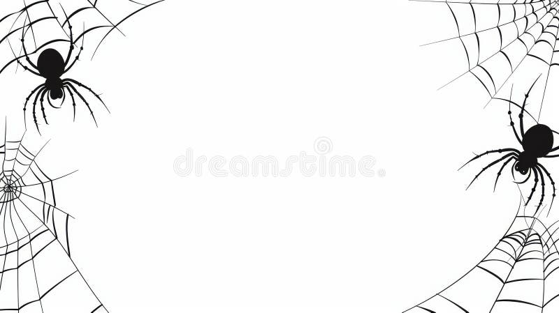 Spider Web Border Frame with Black Spiders, Generative AI Stock Image ...