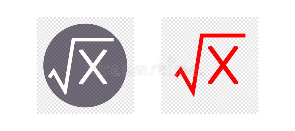 Square Root of X Axis Symbol. Mathematics Square Root Icon. Stock ...