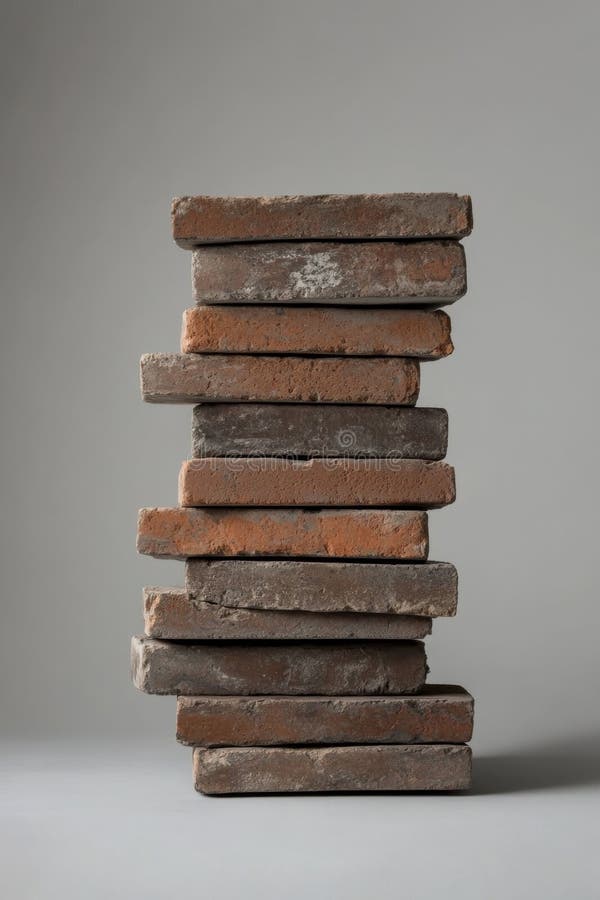 Dynamic Stack of Tilted Bricks Stock Illustration - Illustration of ...
