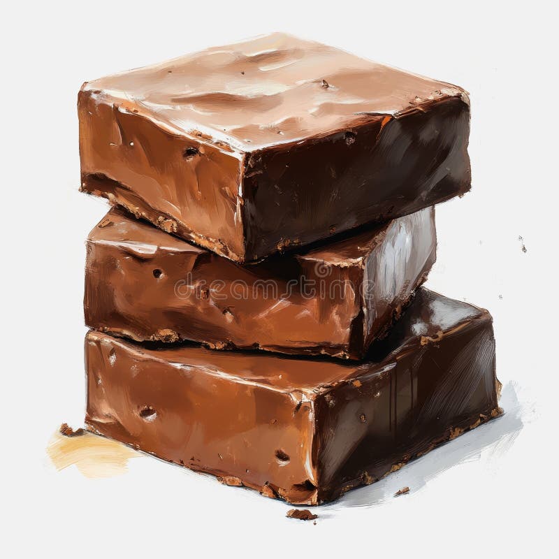 Delicious Fudge Squares on White Background Stock Image - Image of ...