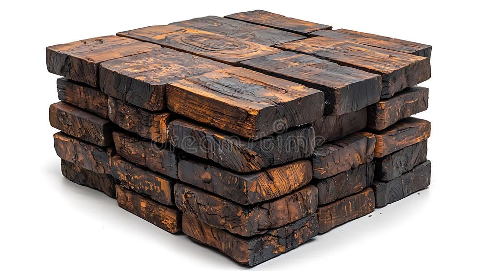 Stack of Prefabricated Outdoor Decking Materials Stock Illustration ...