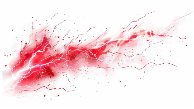 Dynamic Red Lightning Energy Burst - Generative AI Stock Photo - Image ...