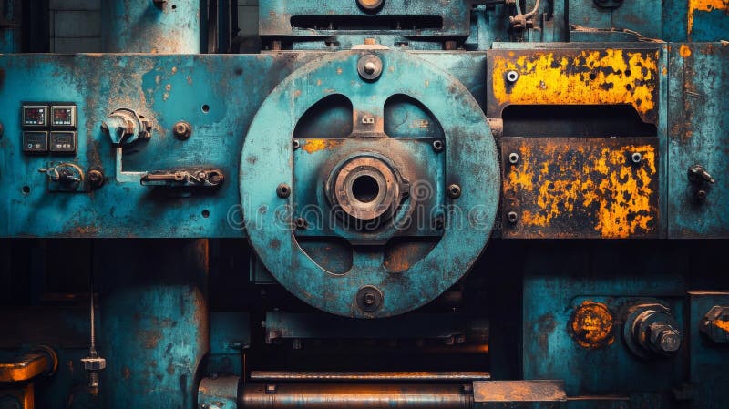 An Industrial Close-up Showcasing an Intricately Designed Machine Part ...