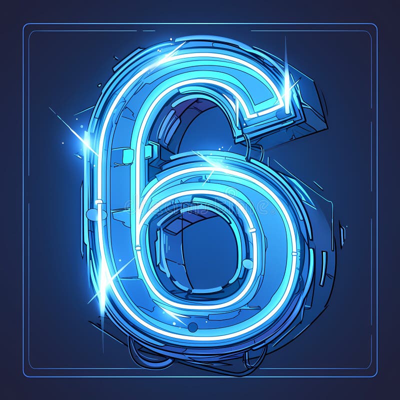 Cool Cobalt Blue Neon Light Stock Illustration - Illustration of logo ...