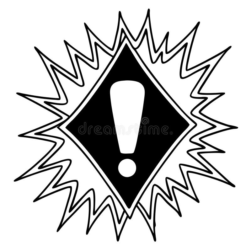 Exclamation Mark Warning Sign with Dynamic Burst Vector Illustration ...