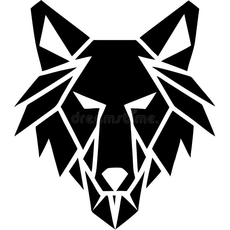 Geometric Wolf Head Vector for Tattoo and Design Projects Stock ...