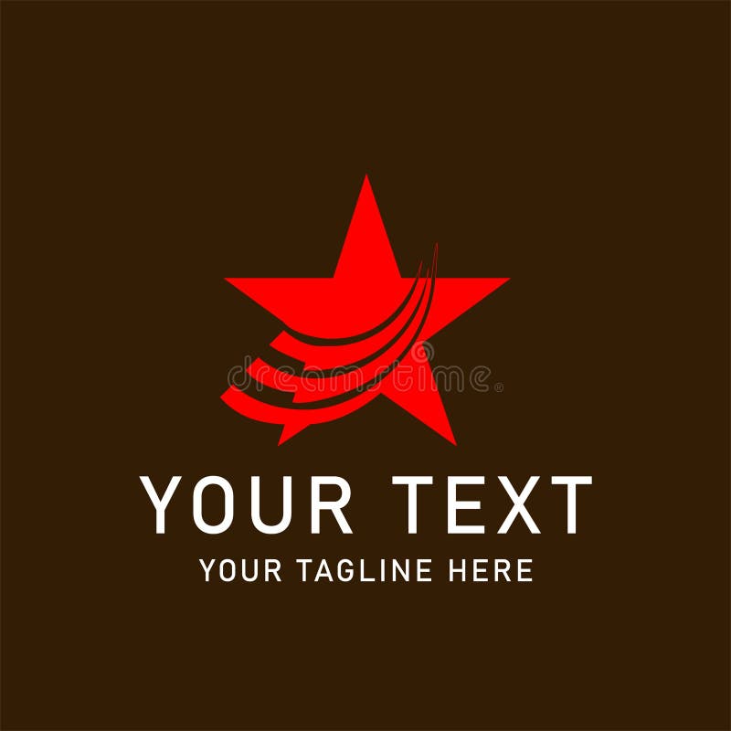 Dynamic Red Star Logo with Customizable Text Stock Vector ...