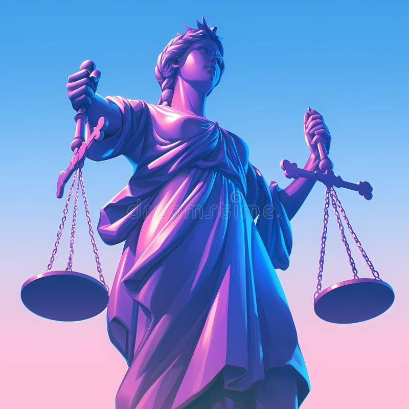 Majestic Lady Justice Statue Stock Illustration - Illustration of ...