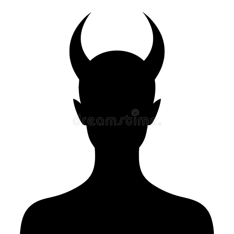Devil Horns Silhouette Dark Demon Head Stock Image - Illustration of sinister, mythical: 386124731