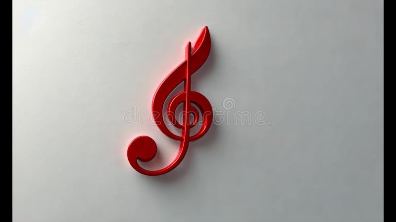 Single Red Musical Note on Gray Background for Artistic Design Stock ...