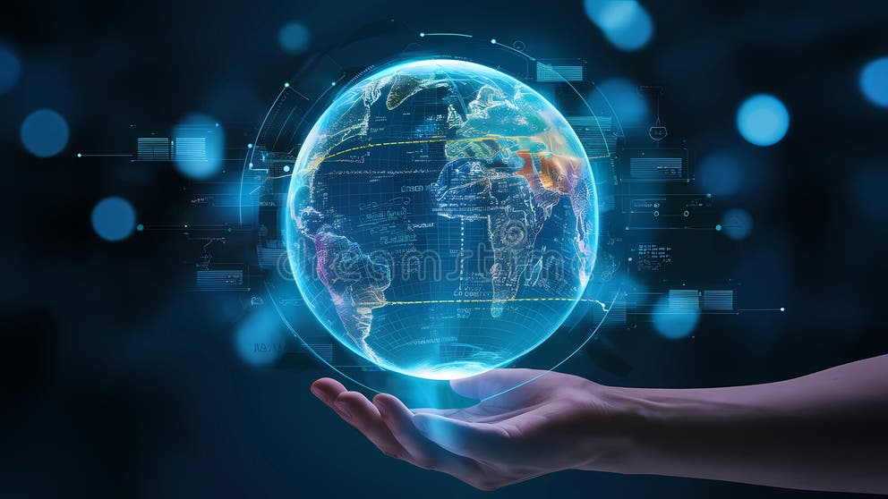 A Digital Representation of the Earth, Showcasing Global ...