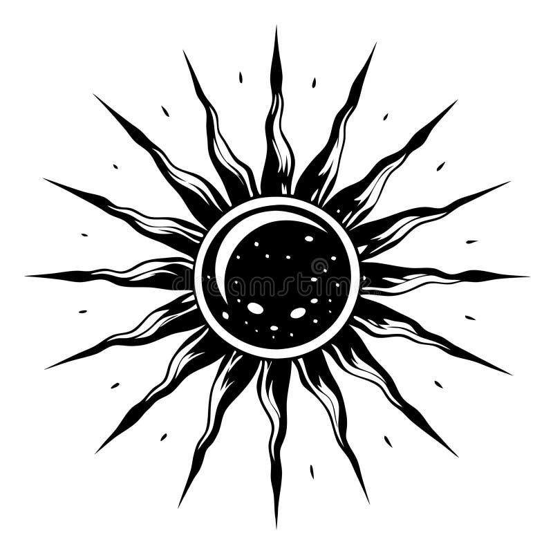 Celestial Sun and Moon Vector Design Symbolizing Mystical Elements ...