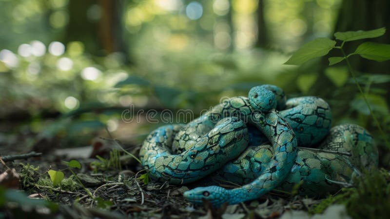 Striking Blue Snake Lush Forest Stock Photos - Free & Royalty-Free ...
