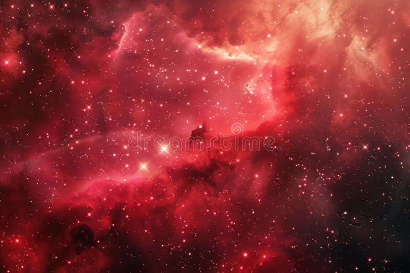 Vibrant Red Galaxy. Cosmic Space Exploration Concept Stock Illustration ...