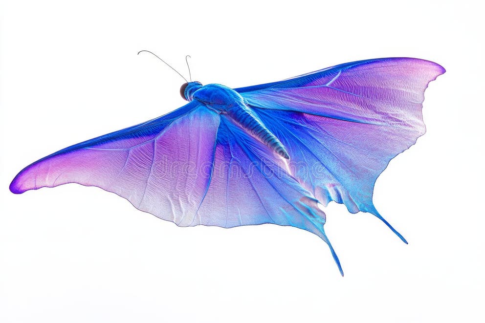 The Image Features a Stunning Purple Butterfly Set Against a Plain ...