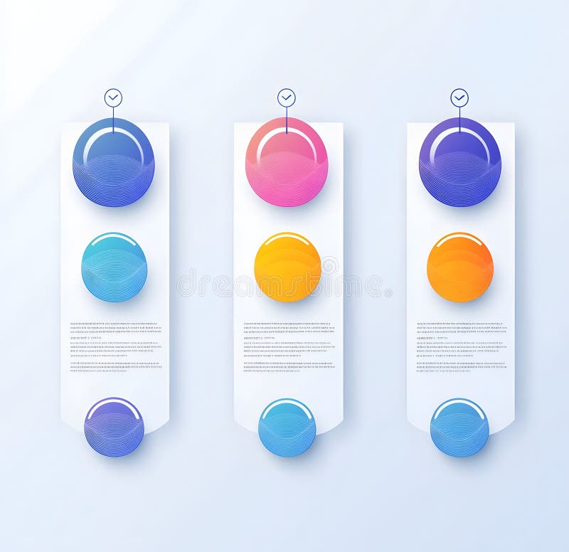 Colorful UI Elements with Circular Buttons for Modern Web Design Stock ...