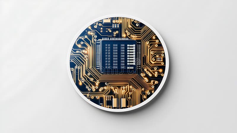 Circuit Board Sticker Design with Puzzles Concept Stock Illustration ...