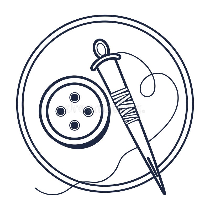 Needle Thread Button Silhouette Isolated on Transparent Background ...