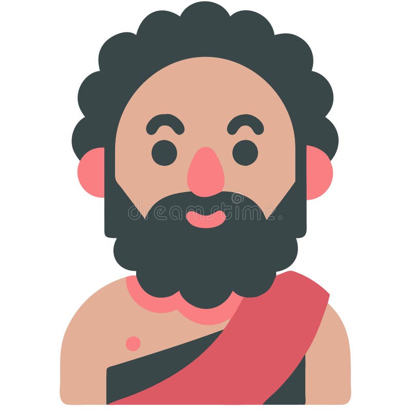 Ancient Greek Philosopher Vector with Stylized Beard and Toga Stock ...