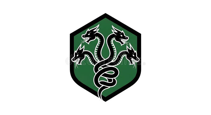 Hydra Emblem on a Shield-shaped Background Stock Illustration ...