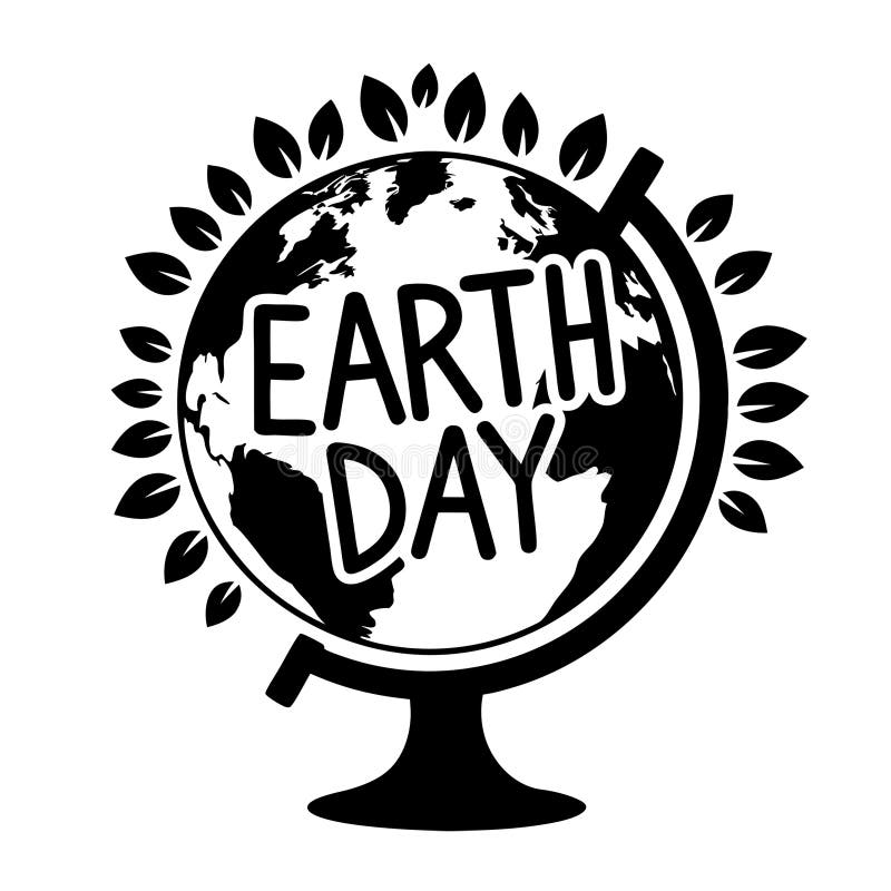 Earth Day Globe Vector with Leaf Border for Environmental Awareness ...