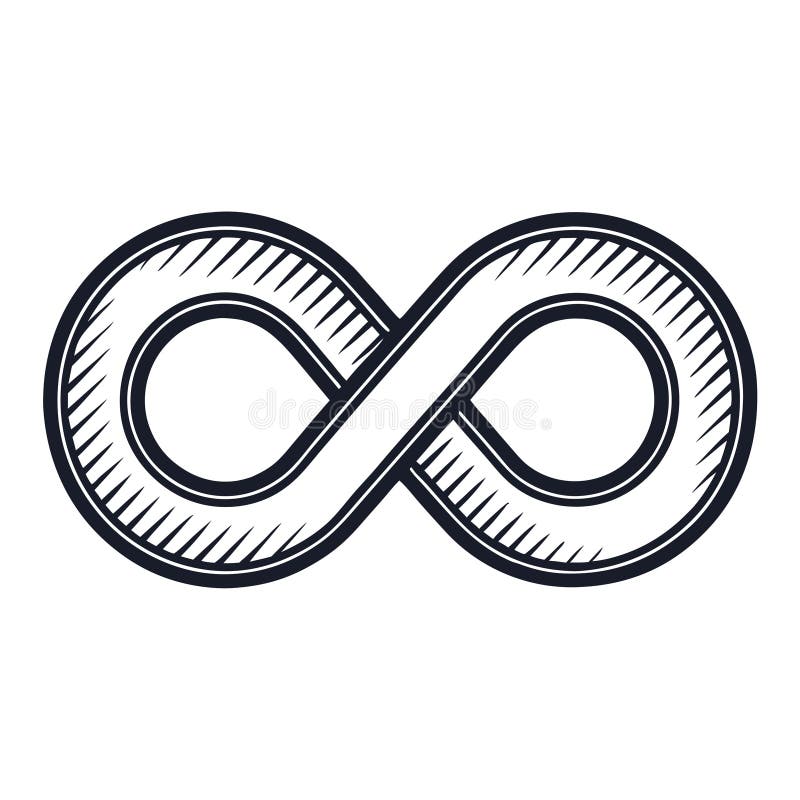 Stylized Infinity Symbol Vector Design for Tattoos and Coloring Books ...