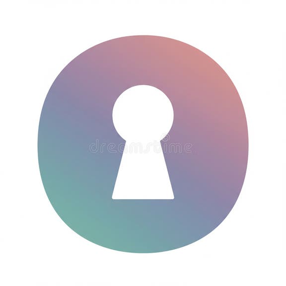 The Image Features a Stylized Keyhole Silhouette Centered within a Circular Gradient Stock ...