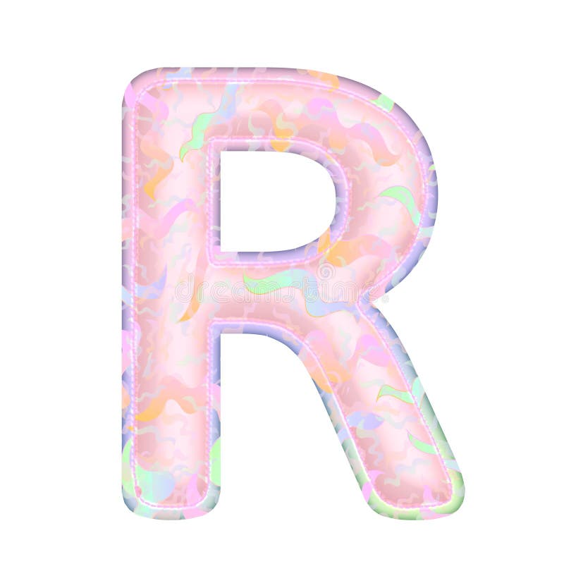 Pretty Girly Letters R stock illustration. Illustration of preschool ...
