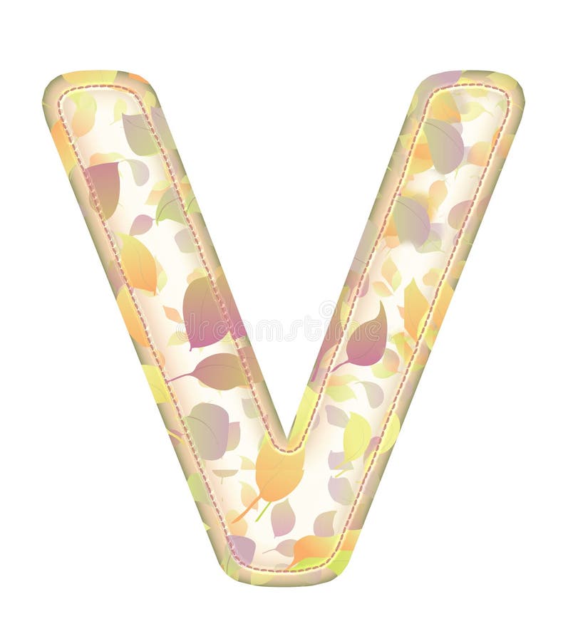 Cute Letter V stock illustration. Illustration of stitched - 372375296