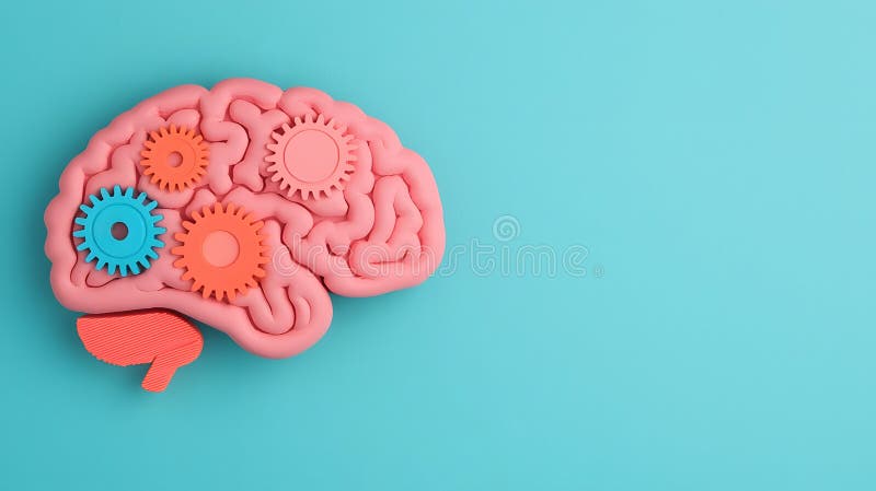 A Vibrant Representation of the Brain with Colorful Gears Symbolizing ...