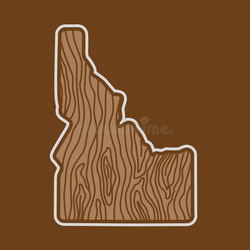 Idaho Wood Texture Map Design, Rustic State Illustration Stock Vector ...