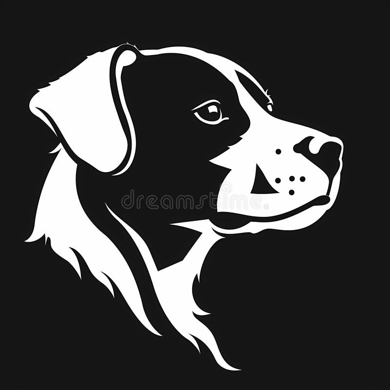 Black and White Dog Portrait Logos,Simplified Dog Profile Graphics ...