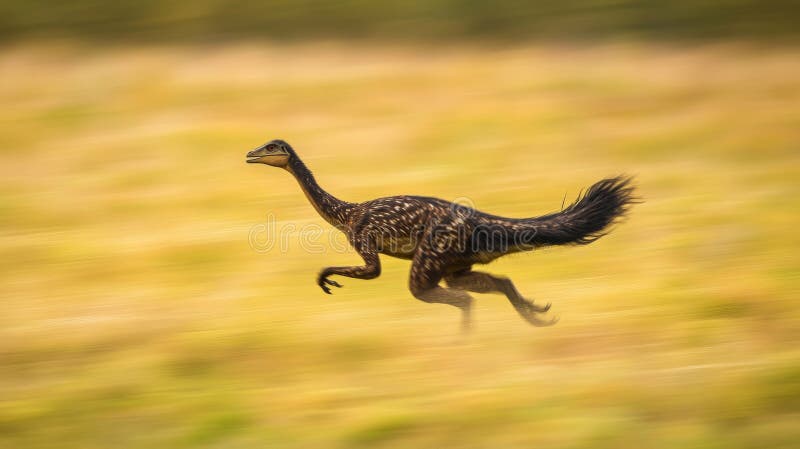 A Dynamic Creature Sprints through a Golden Landscape. this Speedy ...