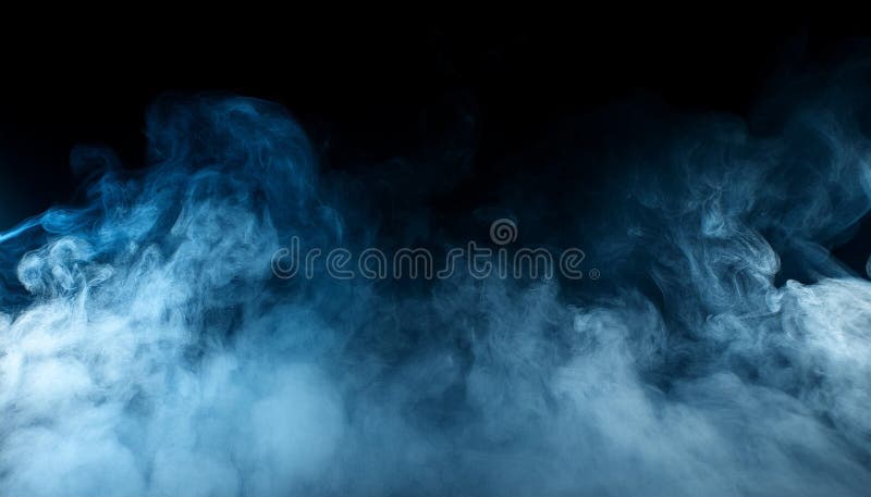 Hazy Blue Grey Smoke on a Dark Background with Ethereal Flow Stock ...